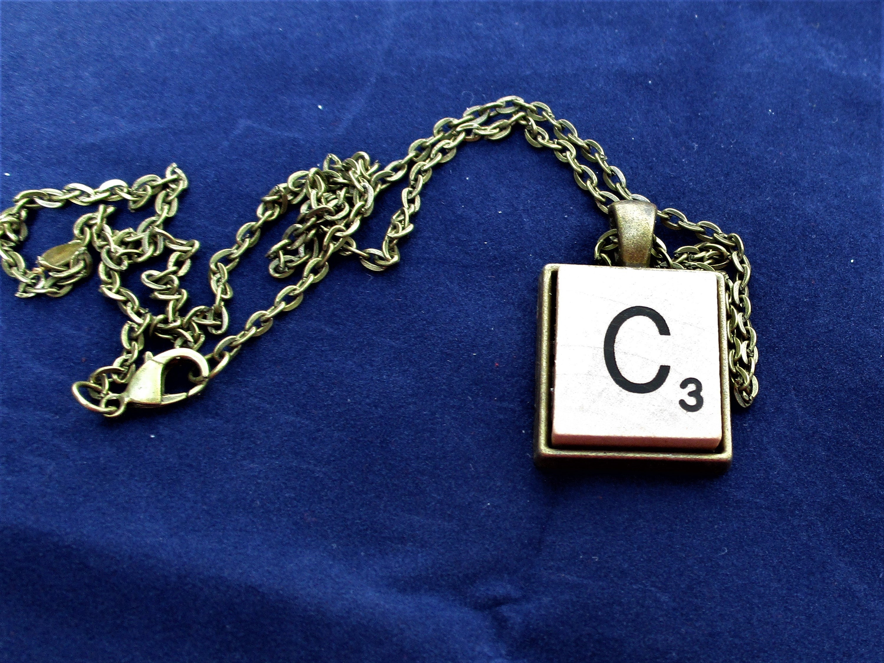 Buy SCRABBLE INITIAL C NECKLACE With Chain Online in India - Etsy