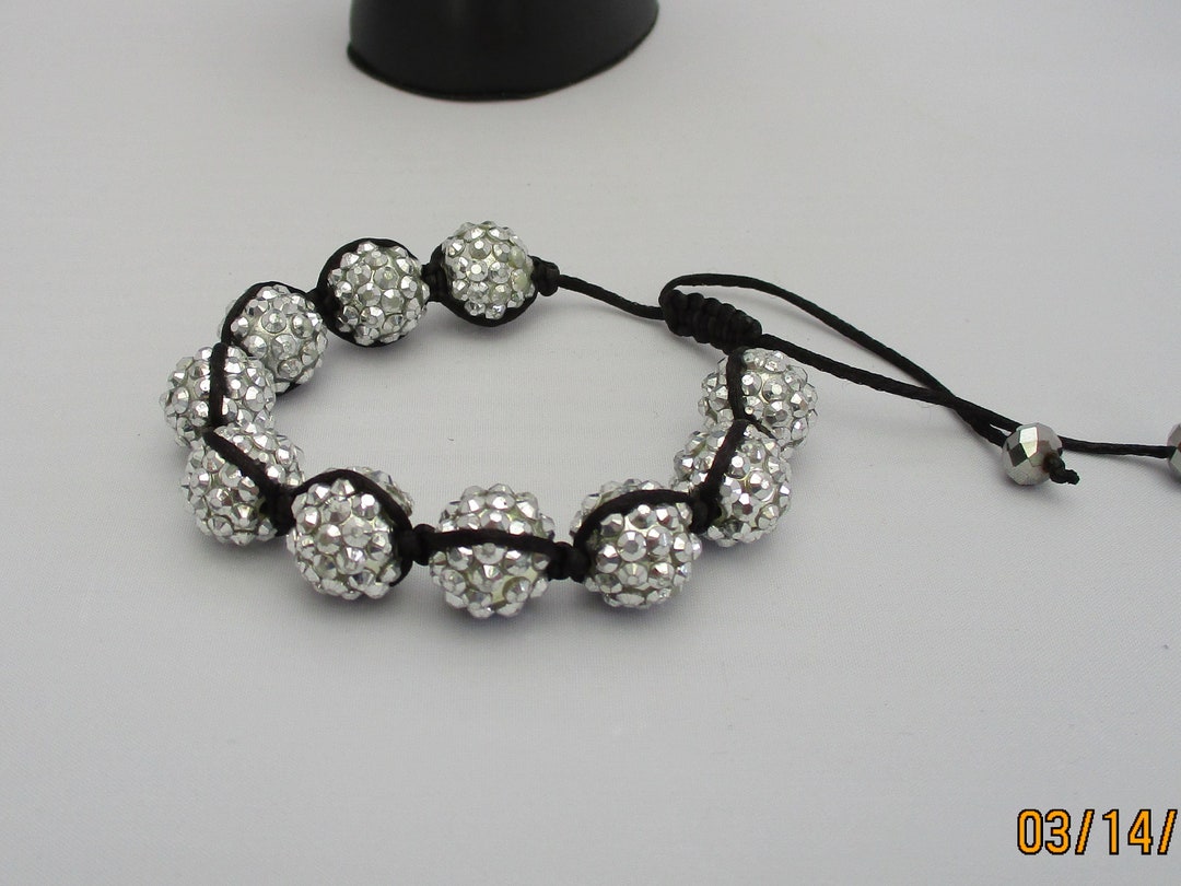 Crystal Bracelet, Corded Bracelet, Adjustable Pull Bracelet, Gift for ...