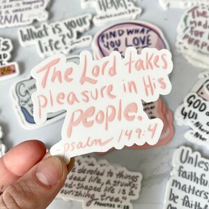 Bible Verse Sticker Vinyl Sticker Decal Psalm 149:4 - Etsy