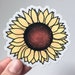 Yellow Sunflower Sticker, Cute Floral Sunflower Stickers, Stickers for ...