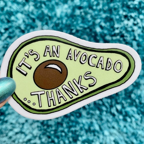 Avocado Sticker Cute Avocado Vinyl Sticker Avocado Vinyl | Etsy