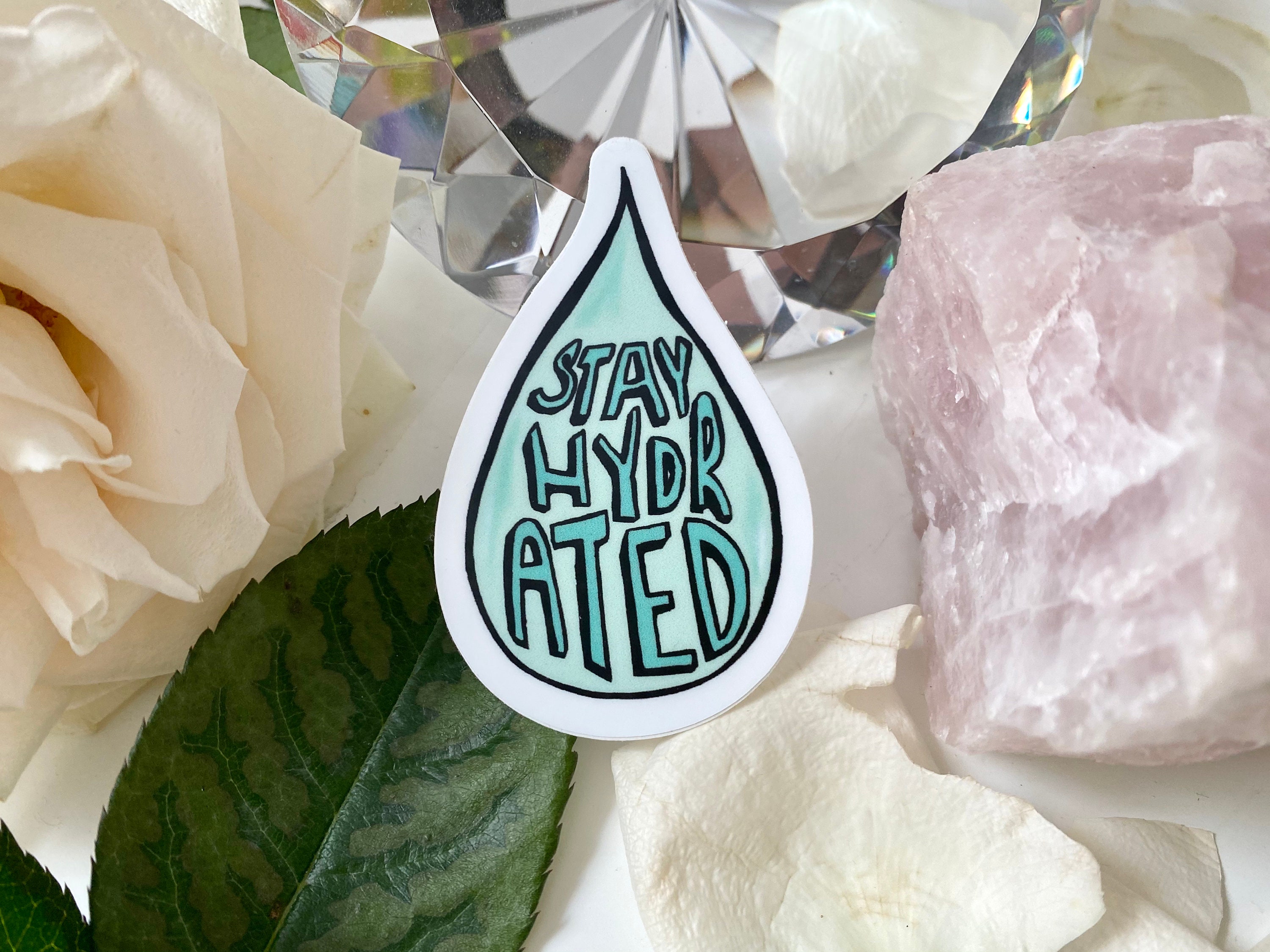 Waterproof Vinyl Sticker Mini Stay Hydrated Raindrop | Etsy