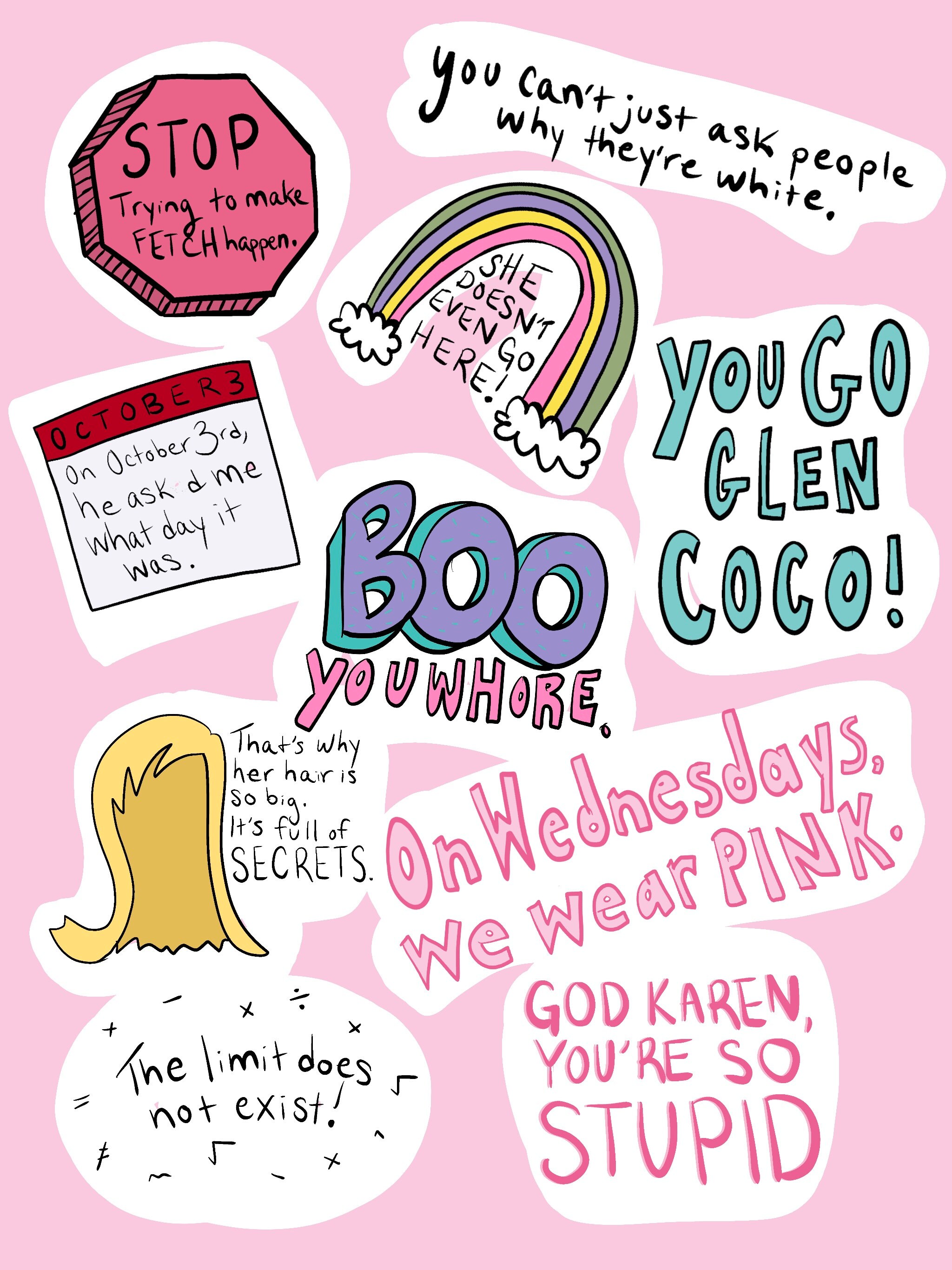 Paper & Party Supplies Clings Paper Mean Girls Sticker Pack etna.com.pe