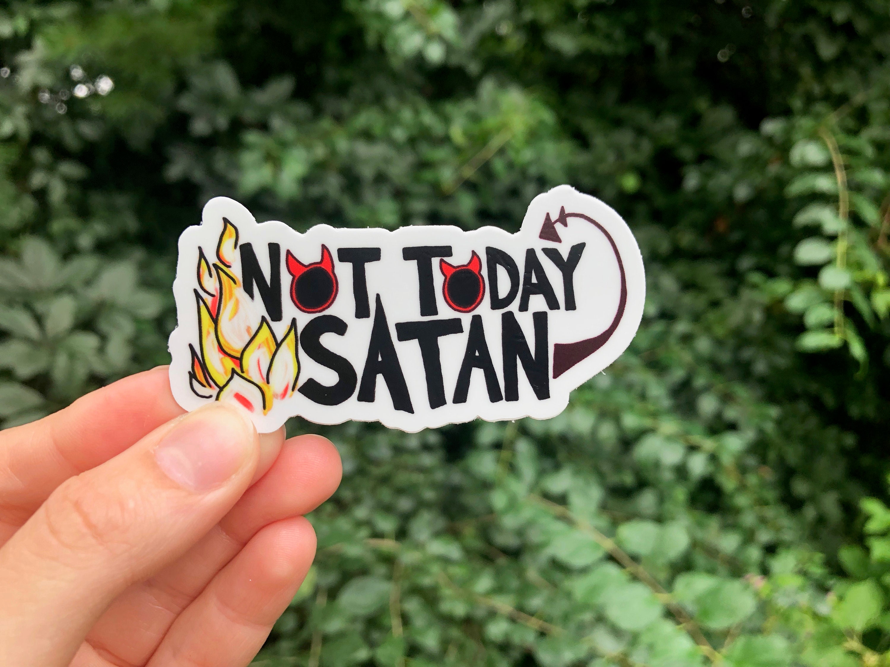 Not Today Satan Sticker Laptop Stickers Cute Sticker Funny - Etsy
