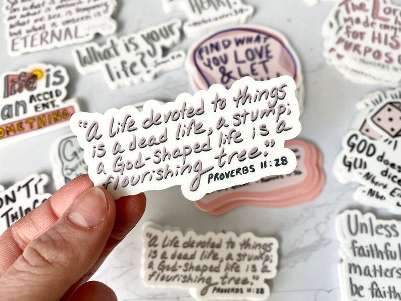 Bible Verse Sticker Vinyl Sticker Decal Proverbs 11:28 - Etsy