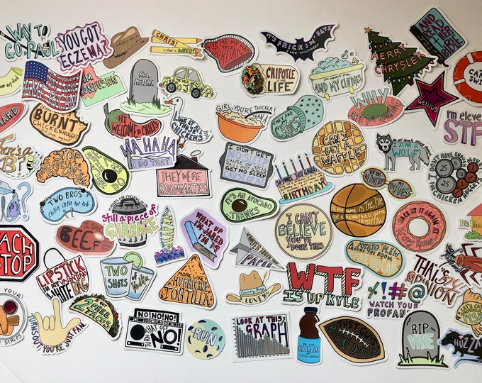 Pack of 50 Meme Stickers, Memes Sticker Pack, Waterproof Sticker Bundle ...