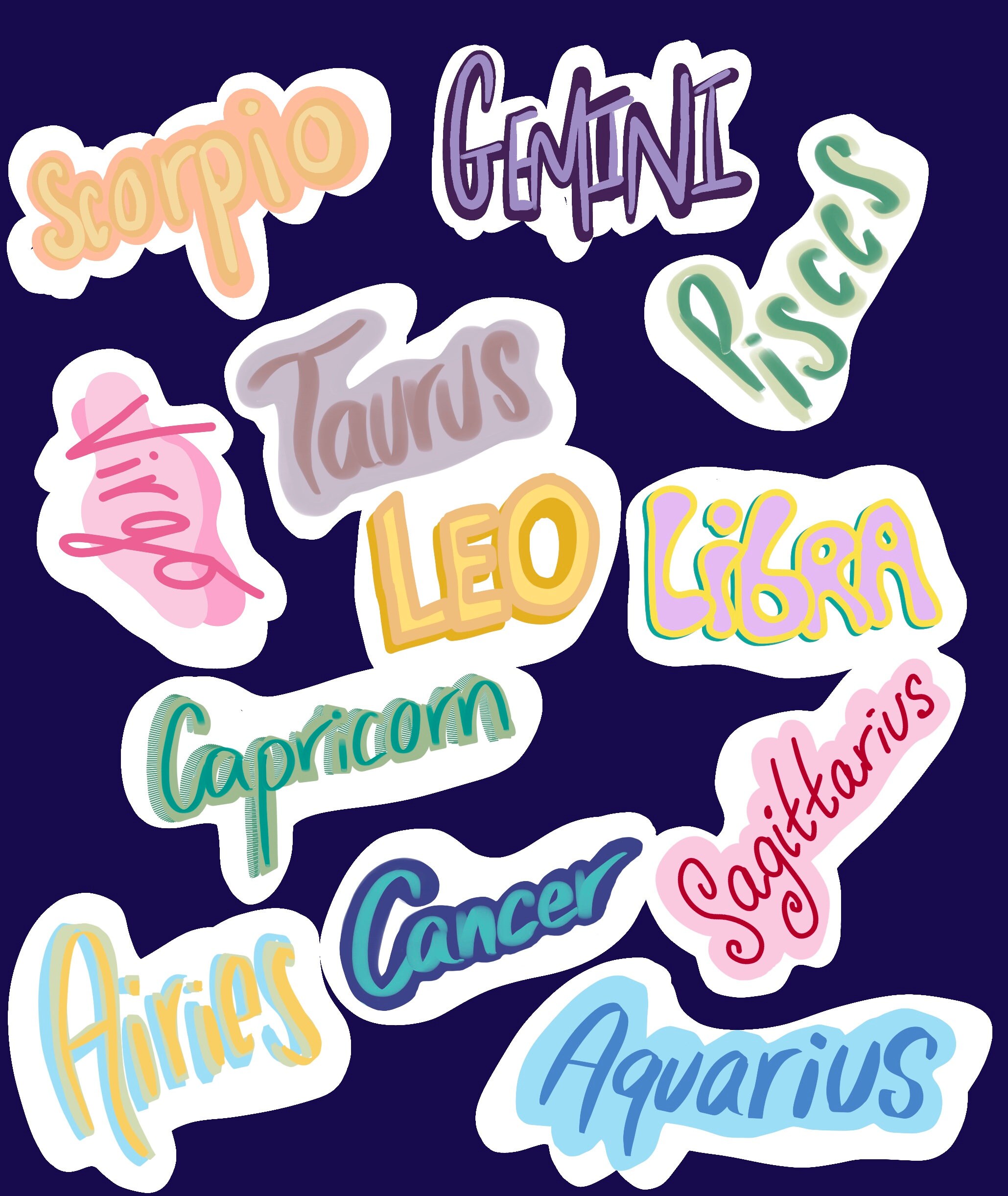 Virgo Zodiac Sticker Zodiac Sign Stickers Zodiac Stickers - Etsy