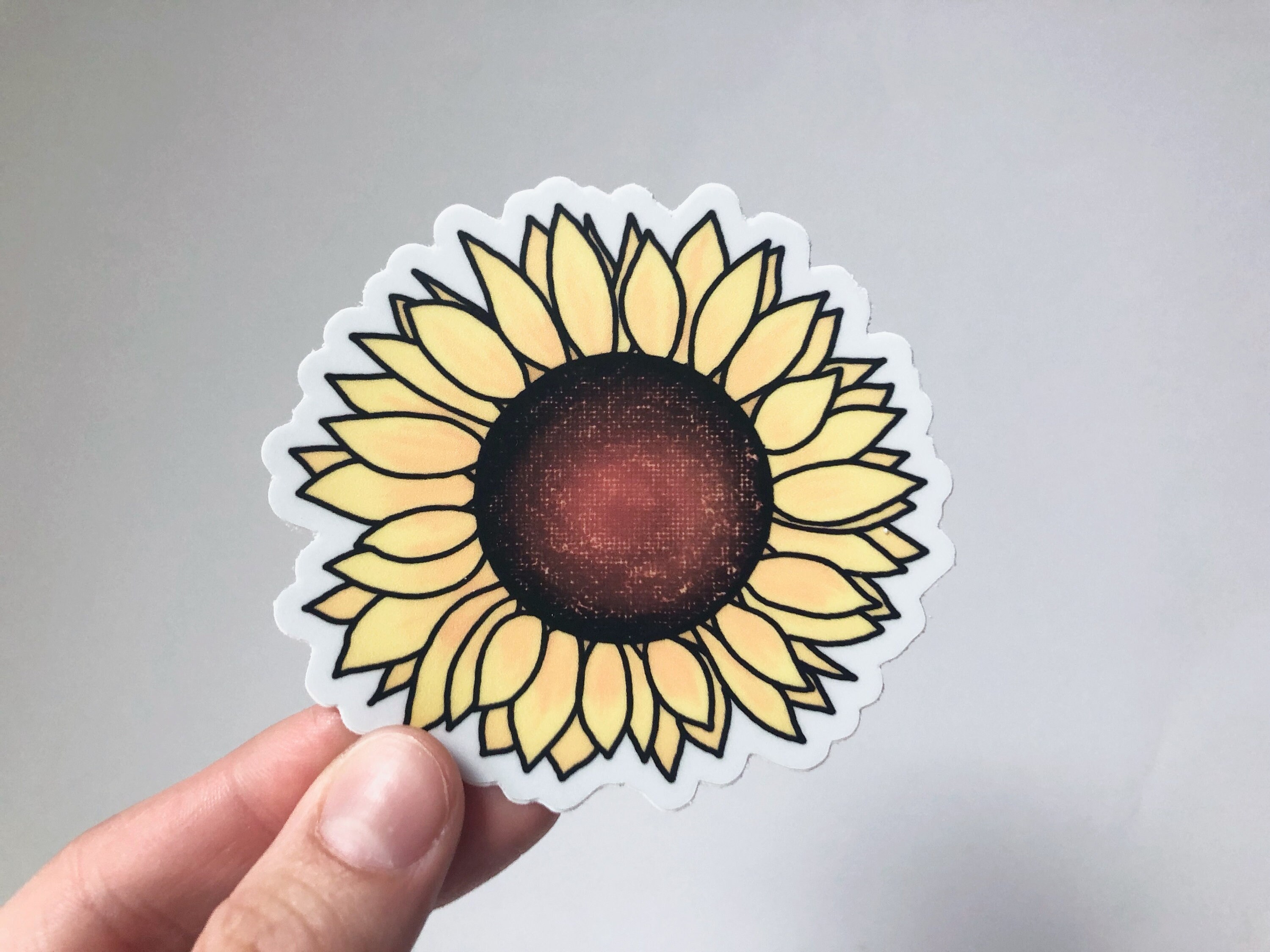 Yellow Sunflower Sticker Cute Floral Sunflower Stickers | Etsy