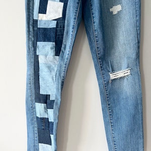 Reconstructed Denim Jeans Womens Reconstructed Recycled Upcycled Denim ...