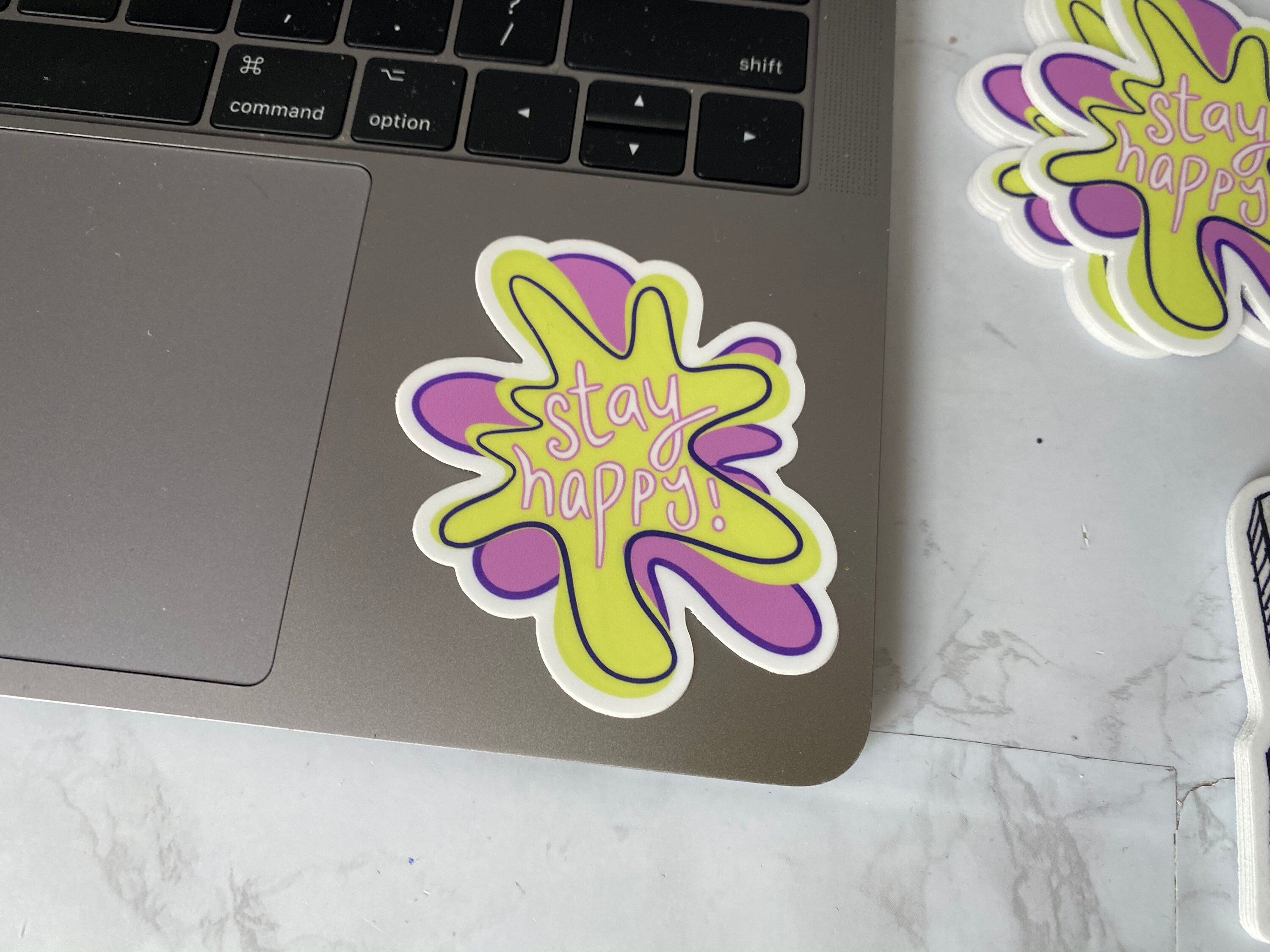 Stay Happy Sticker Positivity Stickers Happy Stickers | Etsy