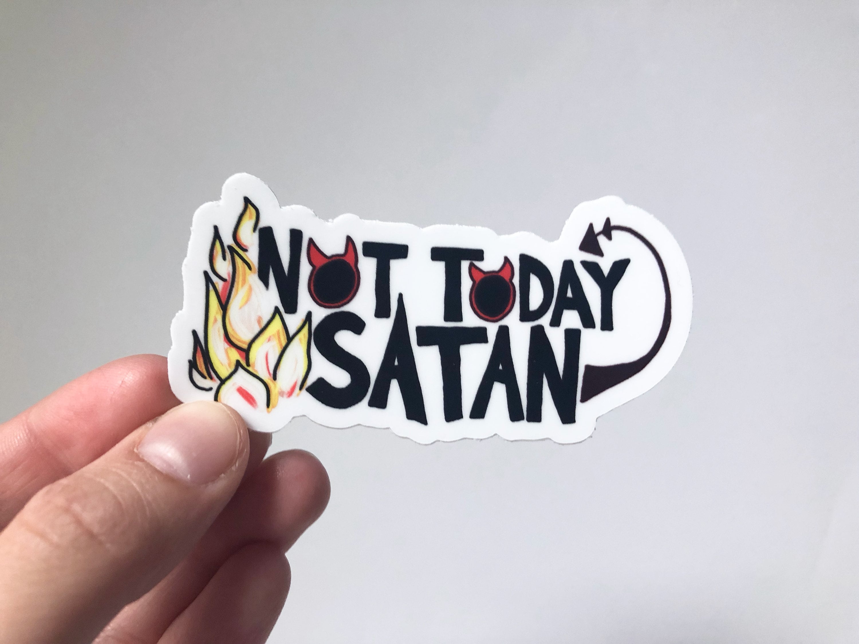 Not Today Satan Sticker Laptop Stickers Cute Sticker Funny - Etsy