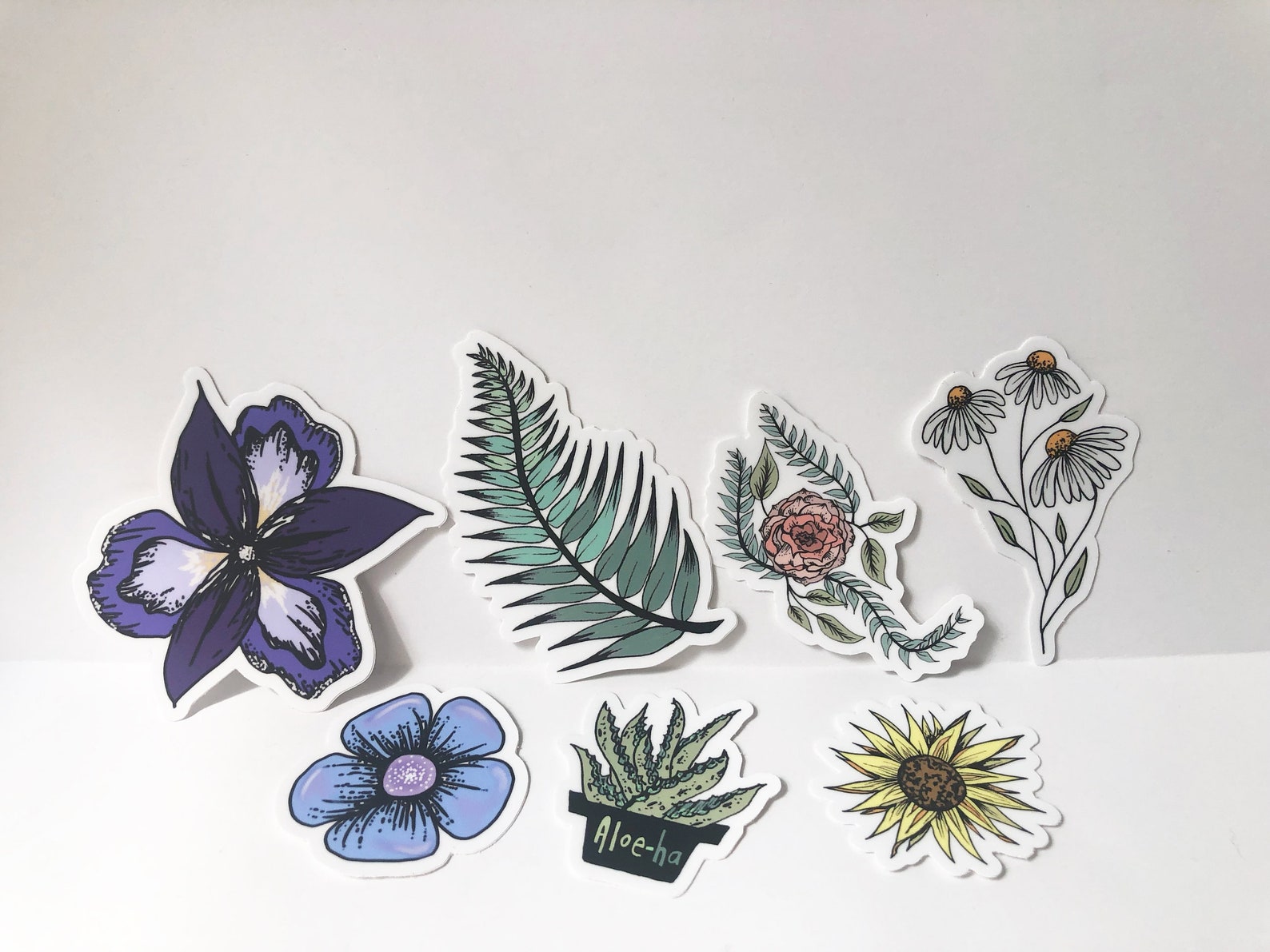 Waterproof Flower Sticker Cute Daisy Flower Water Bottle - Etsy