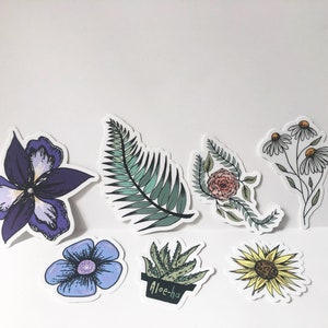 Waterproof Flower Sticker Cute Daisy Flower Water Bottle Waterproof ...