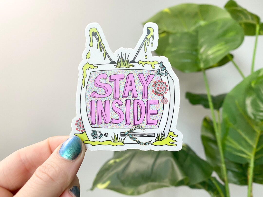 Retro TV Sticker Stay Inside Quarantine-Themed Sticker - Etsy Italia