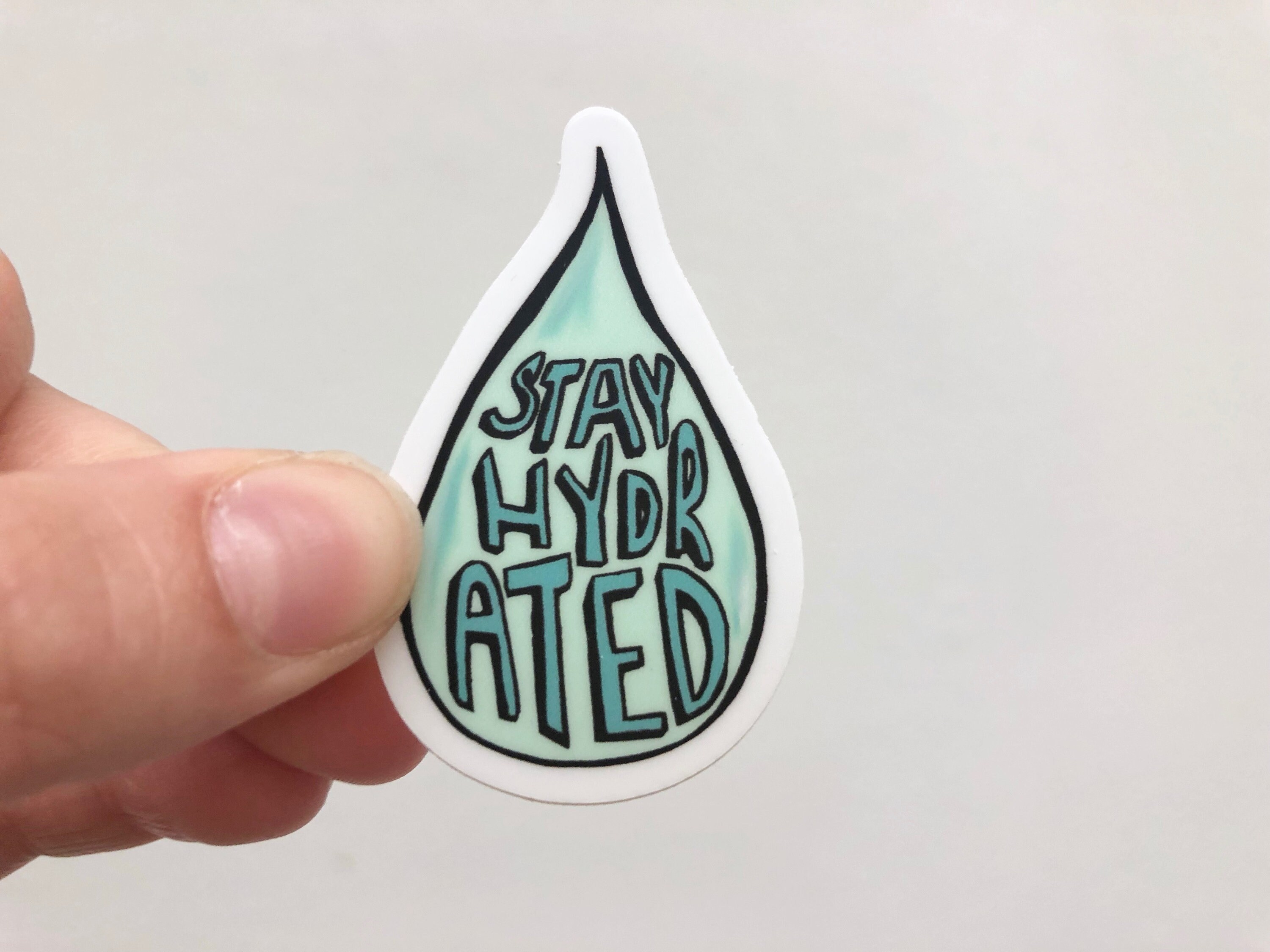 Waterproof Vinyl Sticker Mini Stay Hydrated Raindrop | Etsy