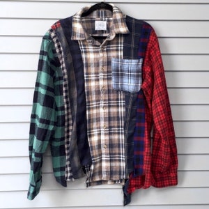Custom Reconstructed Flannel Personalizable 7 Panel Flannel Shirt ...