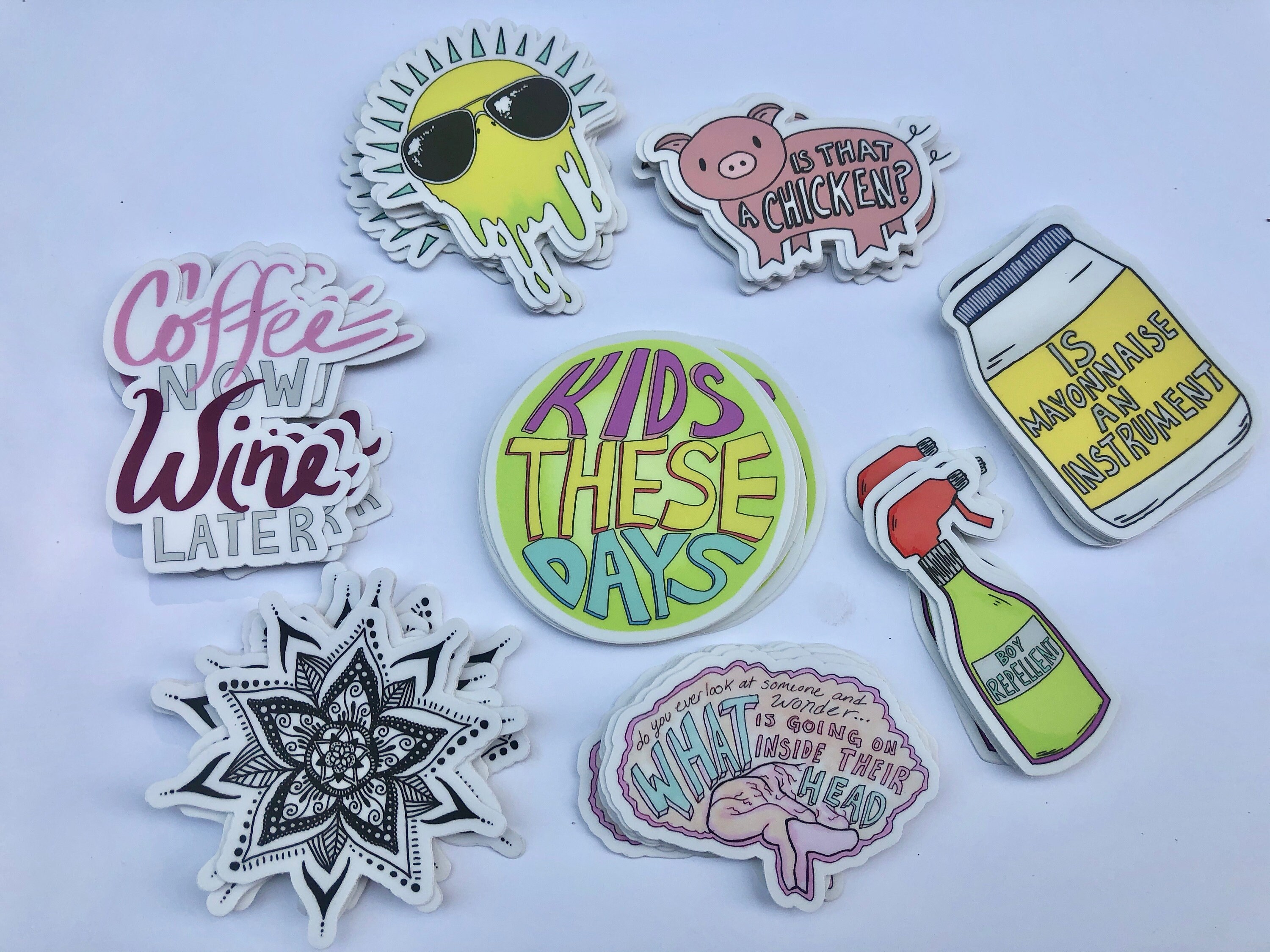 Retro Neon Sticker Kids These Days Bright Neon Circle Sticker - Etsy