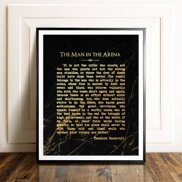 Man in the Arena Framed - Etsy