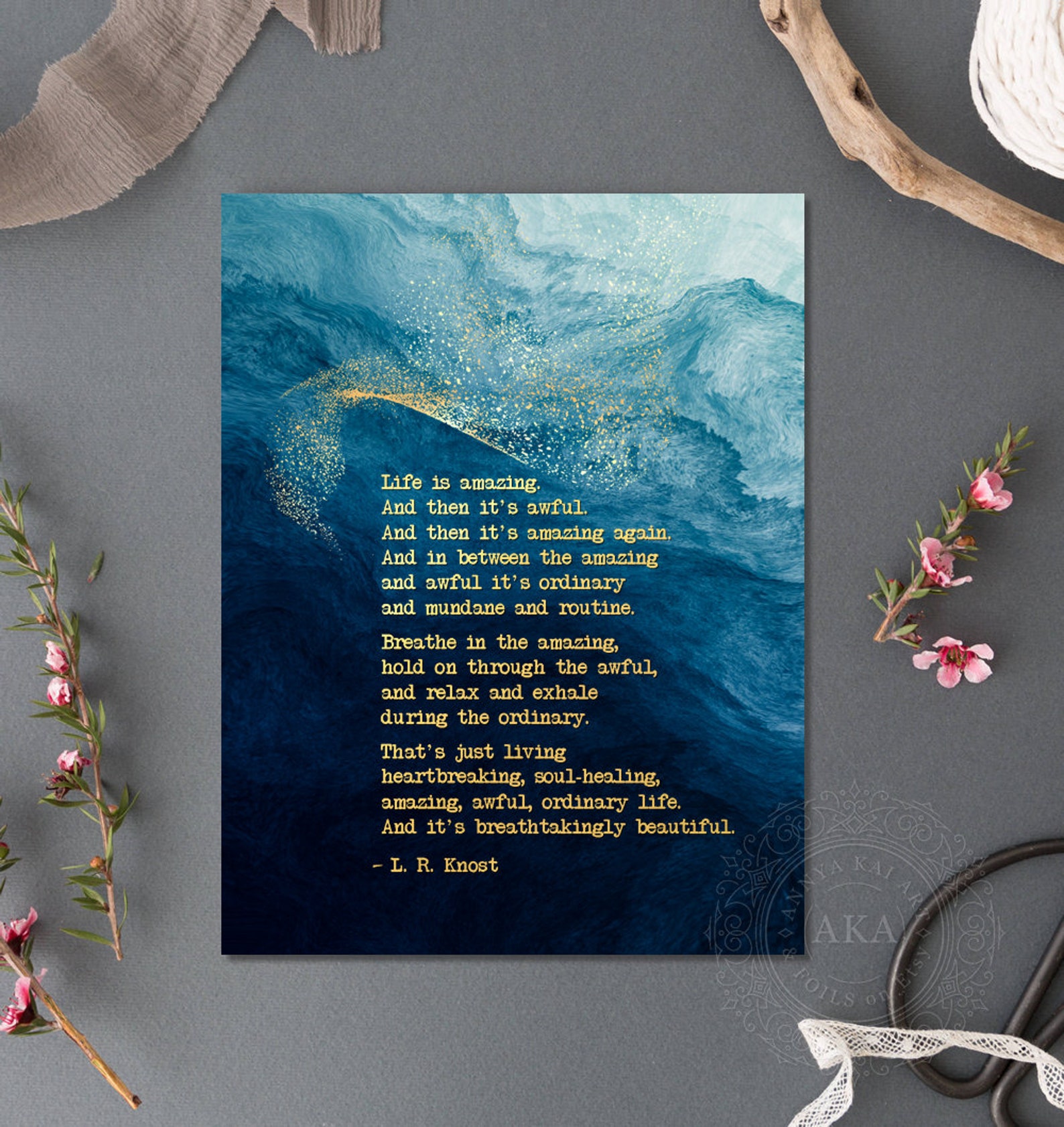 Inspirational Wall Art Life is Amazing & Awful Quote L R - Etsy