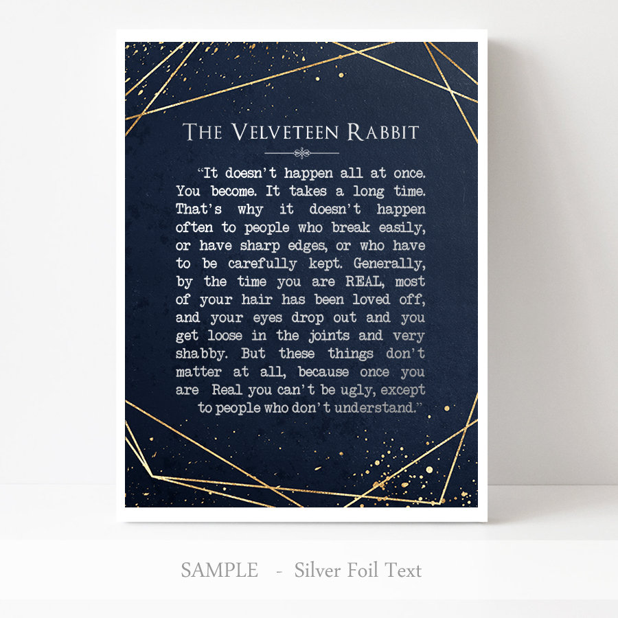 Velveteen Rabbit Quote Margery Williams Literary Gift Love | Etsy