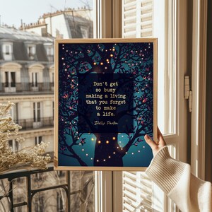 Dolly Parton Quote Print With GOLD Text - 'don't Get so Busy Making a ...