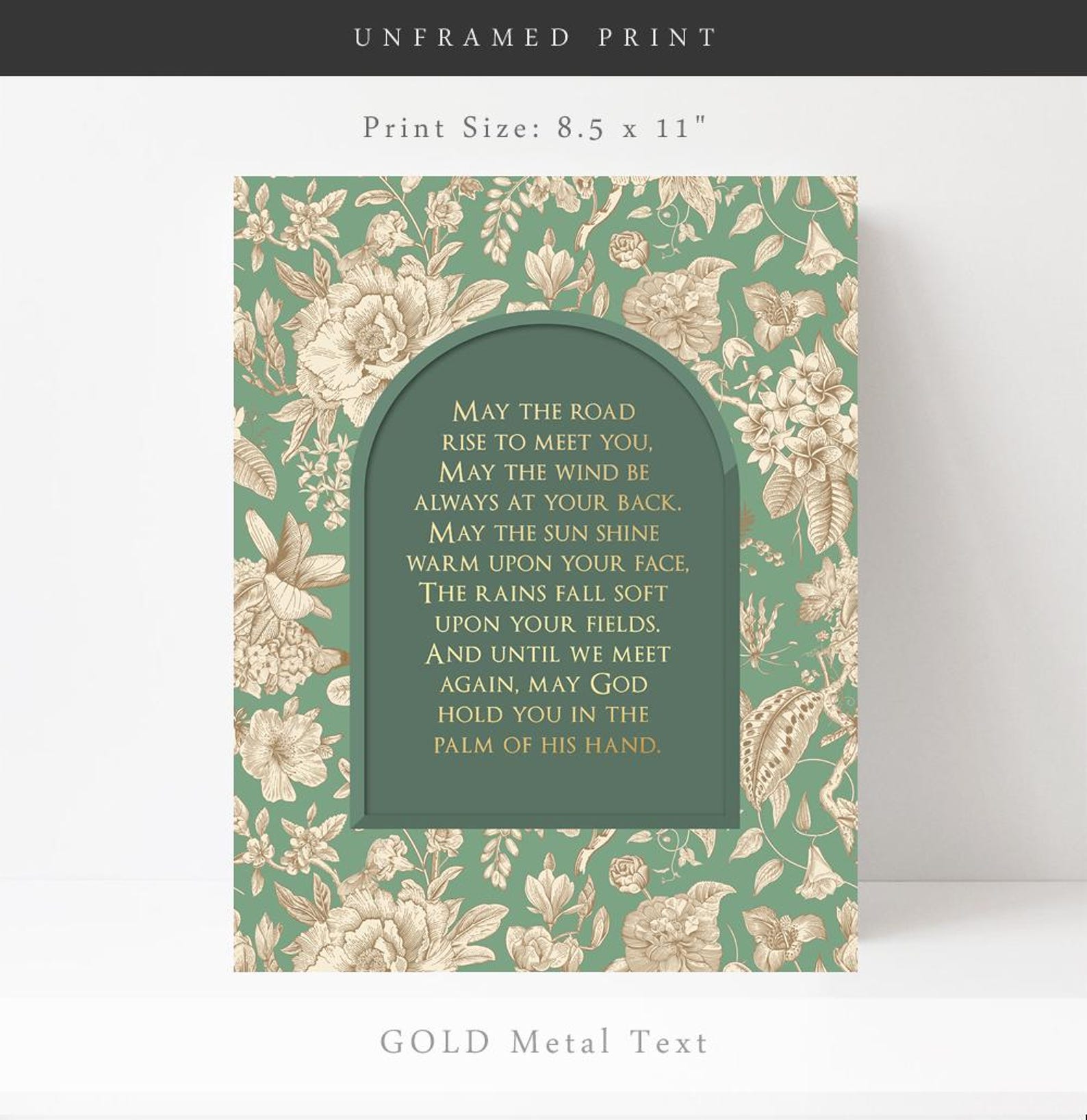 Irish Blessing Wall Art - May the Road Rise to Meet You Poem Print ...