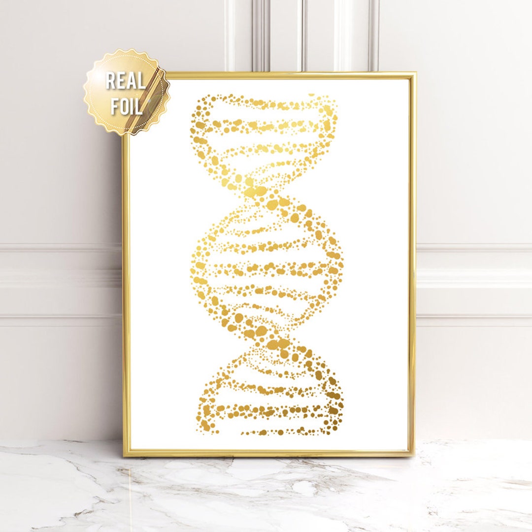 DNA Art - Science Art Print - DNA Print - Real Gold Foil Print ...