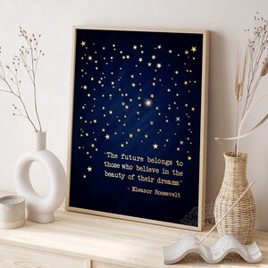 Inspirational Wall Art, Eleanor Roosevelt Quote the Future Belongs to ...