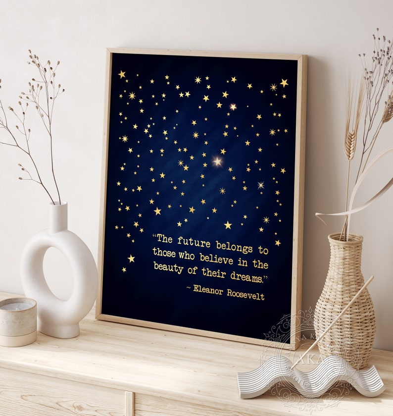 Inspirational Wall Art, Eleanor Roosevelt Quote the Future Belongs to ...