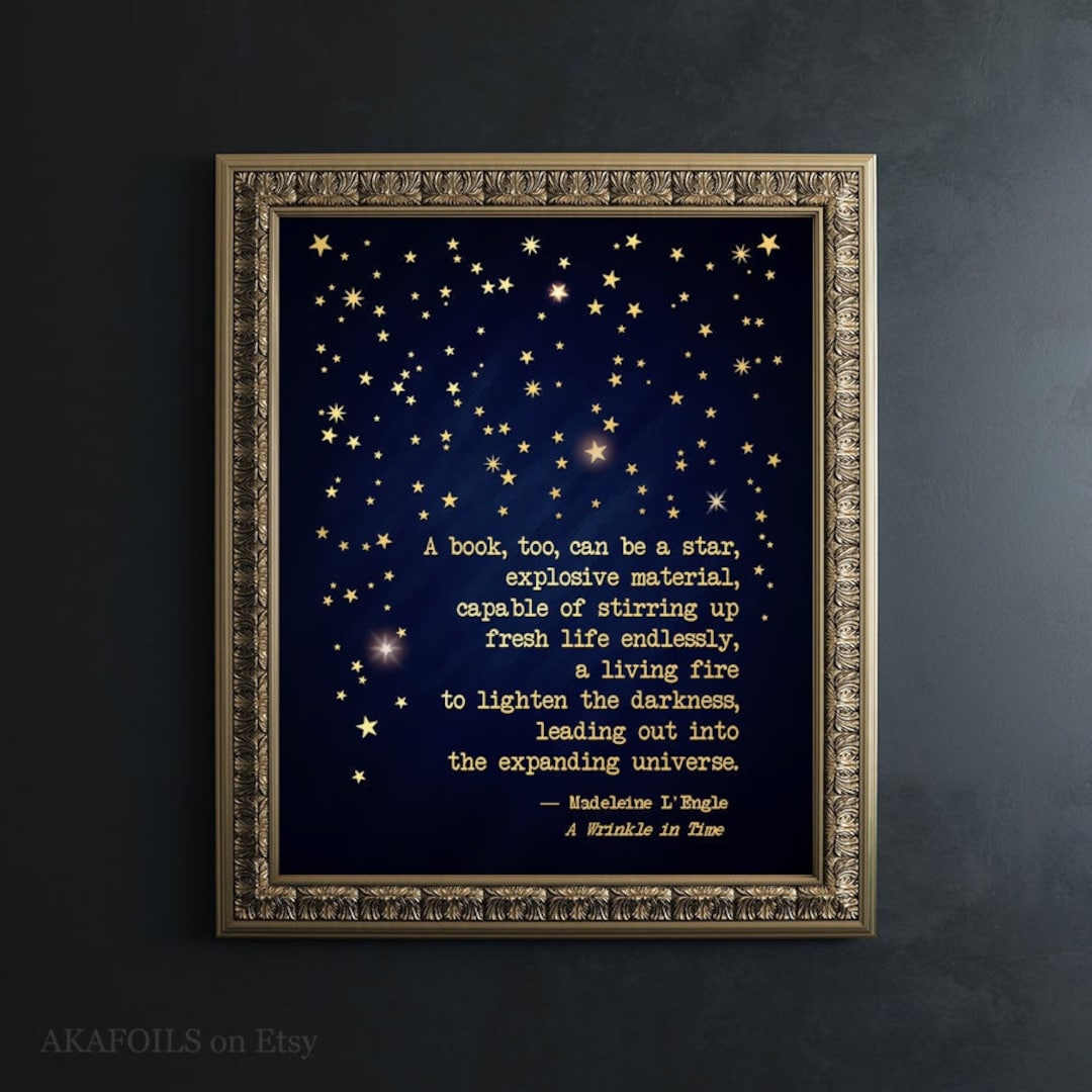 A Wrinkle in Time Book Quote Gold Foil Print - Book Lovers Gifts ...