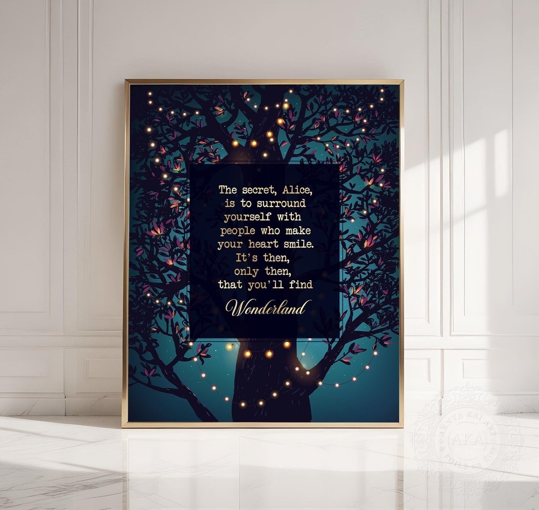 Alice in Wonderland Decor - the Secret Alice Gold Print - Lewis Carroll ...