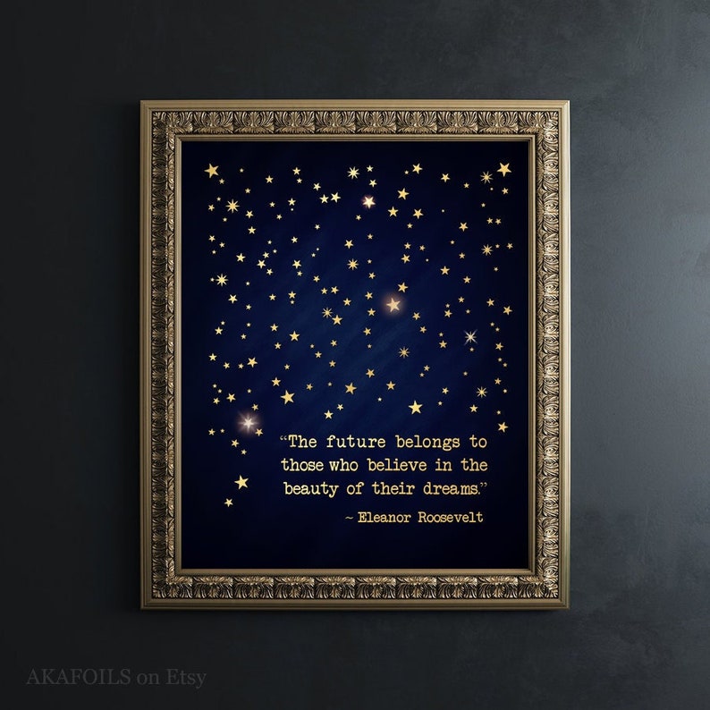 Inspirational Wall Art, Eleanor Roosevelt Quote the Future Belongs to ...