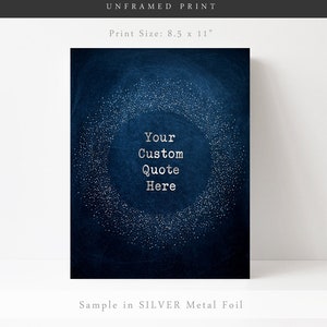 Custom Quote Foil Print - Custom Metallic Text Print - Personalized ...