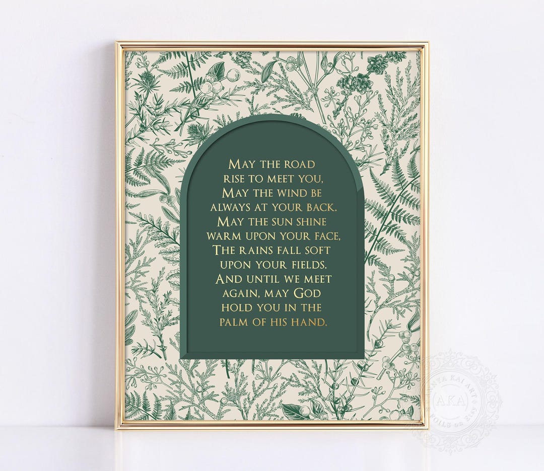 Irish Blessing Wall Art: May the Road Rise to Meet You Poem Print ...