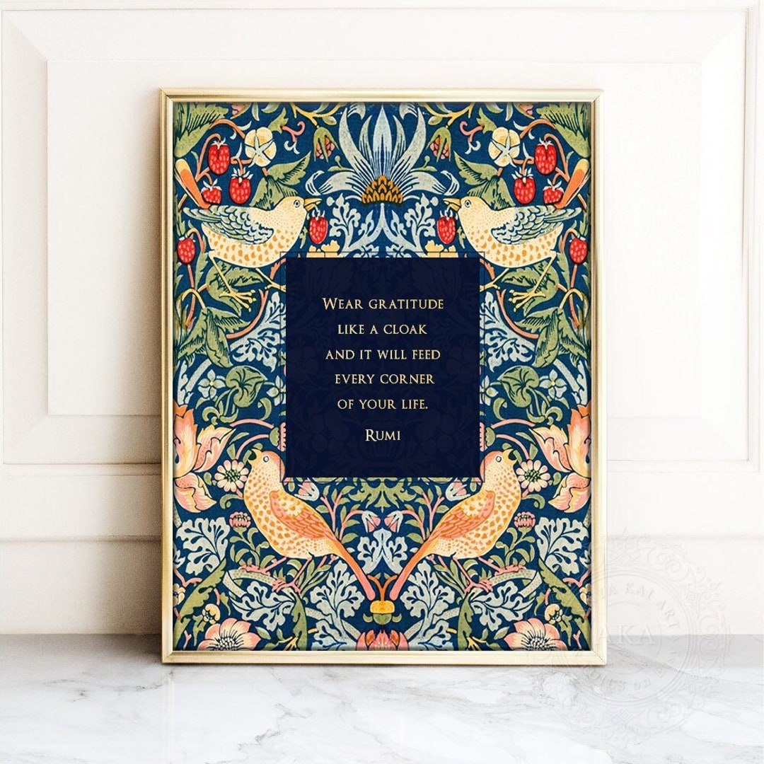 Rumi Quote Wall Art - Gold Lettering Poetry - Boho Print Eclectic Art ...