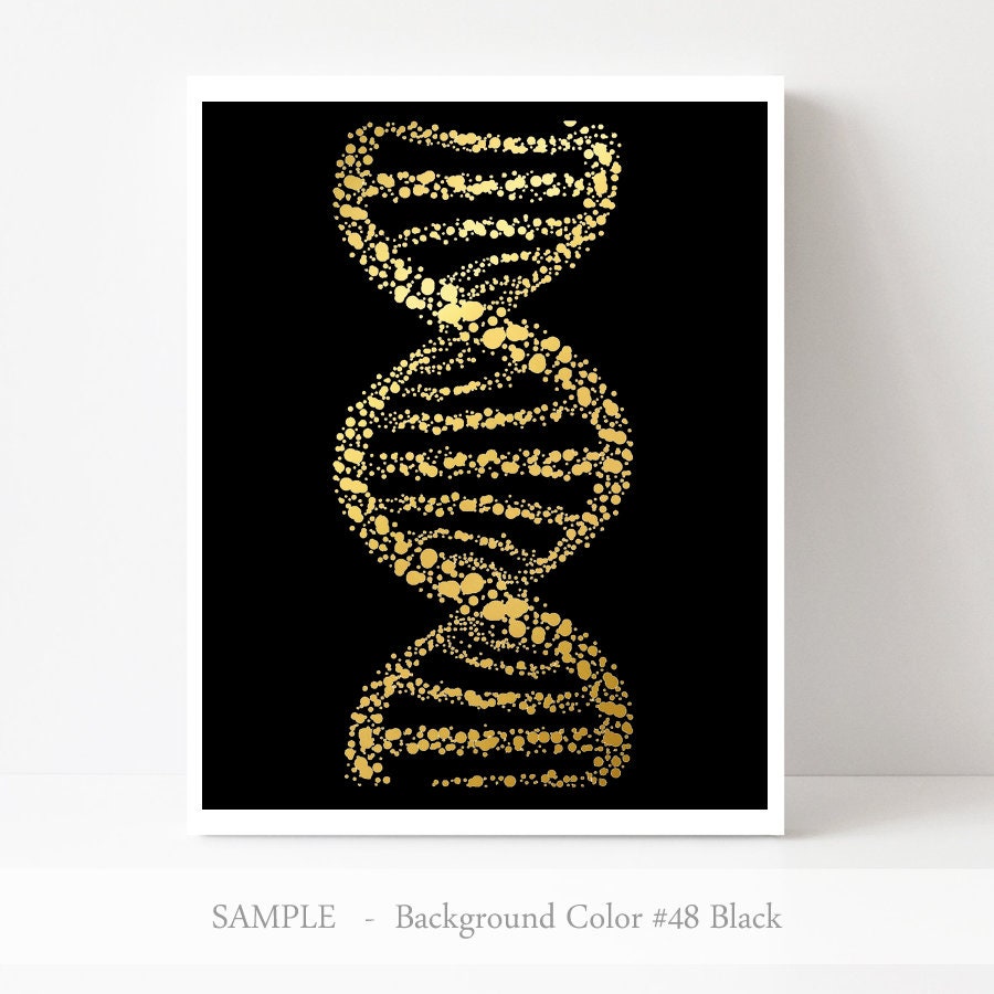 DNA Art Science Art Print DNA Print Real Gold Foil Print - Etsy
