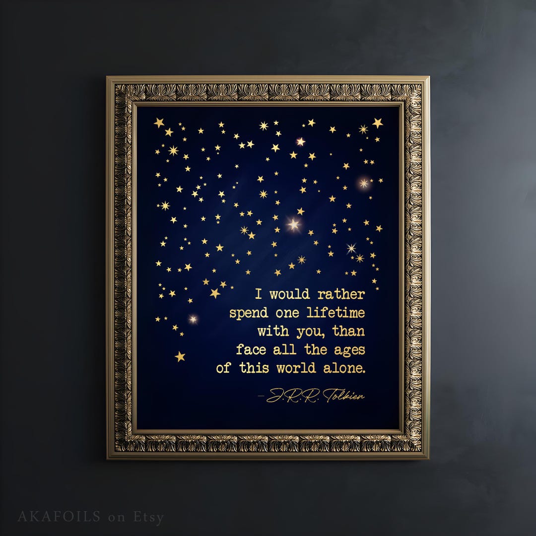 J.R.R. Tolkien "i Would Rather Spend One Lifetime With You" - Gold LOTR ...