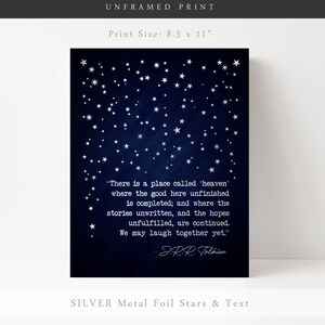 Heaven J.R.R. Tolkien Quote - Gold Stars & Text - FRAMED Wall Art ...