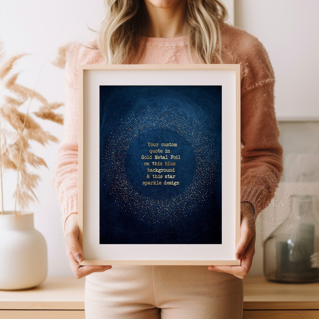 Custom Quote Foil Print Custom Metallic Text Print Personalised Quote ...