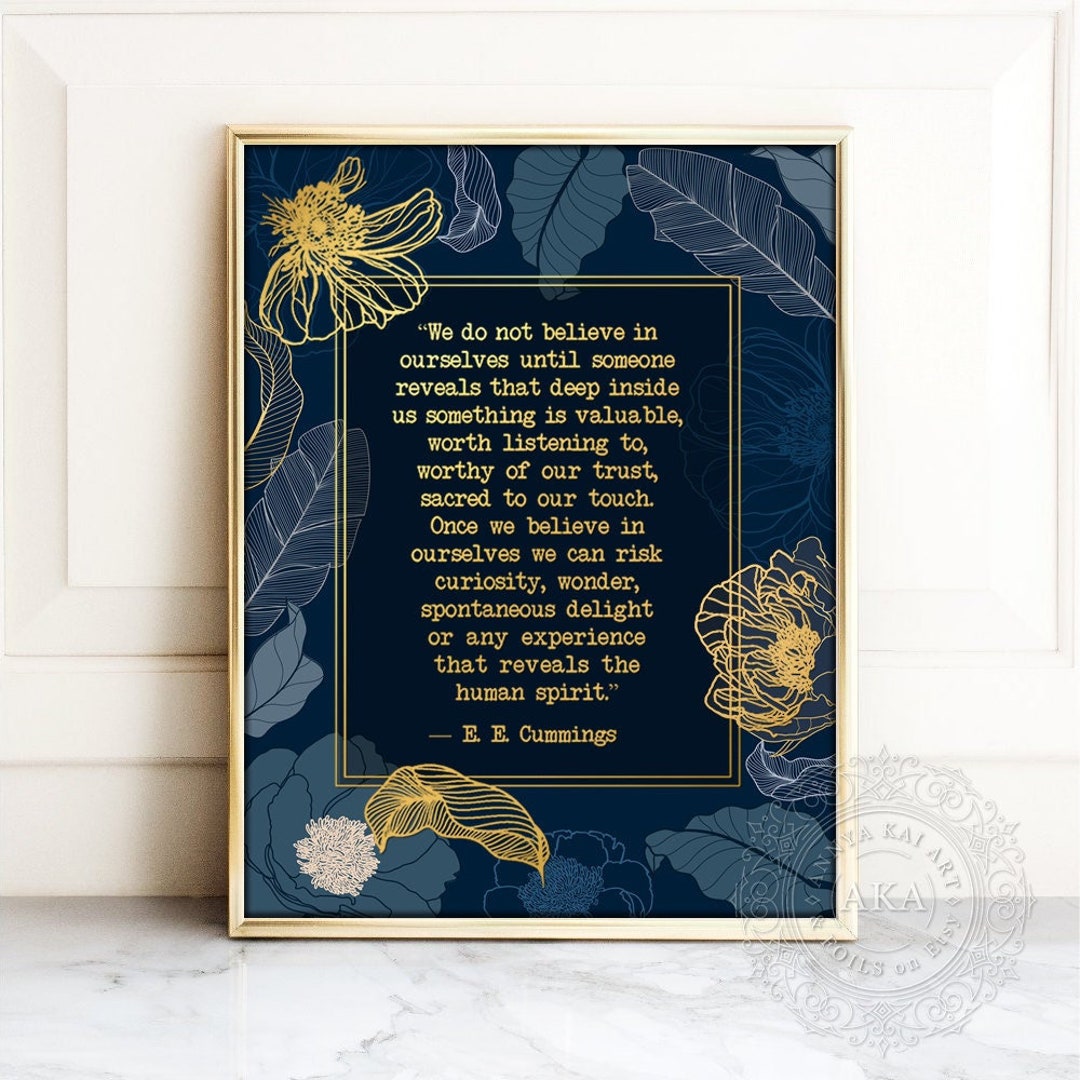 E.E. Cummings Quote Gold Foil Print: Social Worker Therapist Gift - Etsy