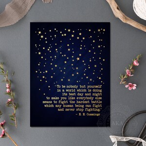 E.E. Cummings Poem Art Print Home Decor - Ee Cummings Poetry Wall Art ...