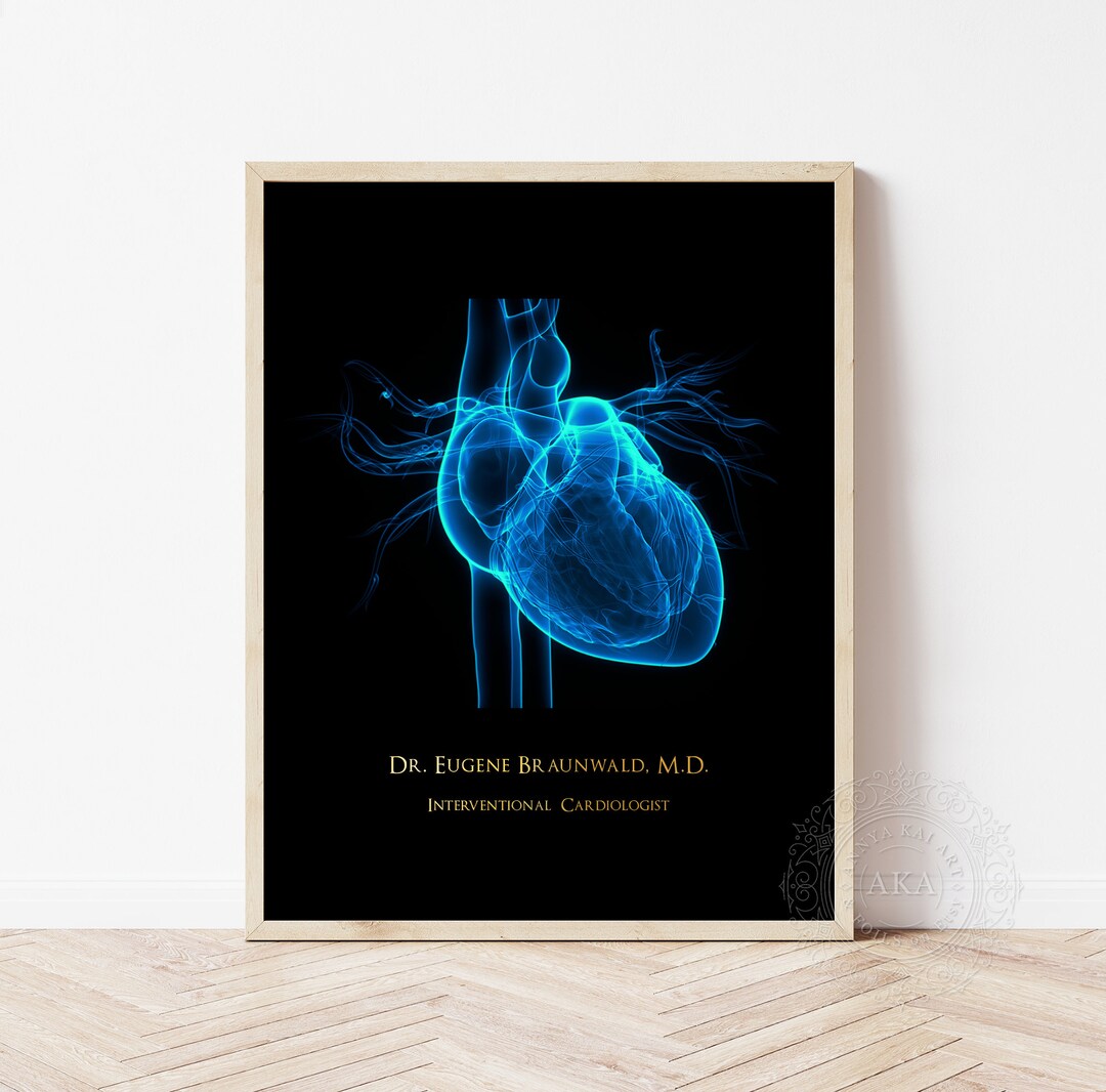 Personalized Gift Cardiologist GOLD Lettering & Anatomical Heart Wall ...