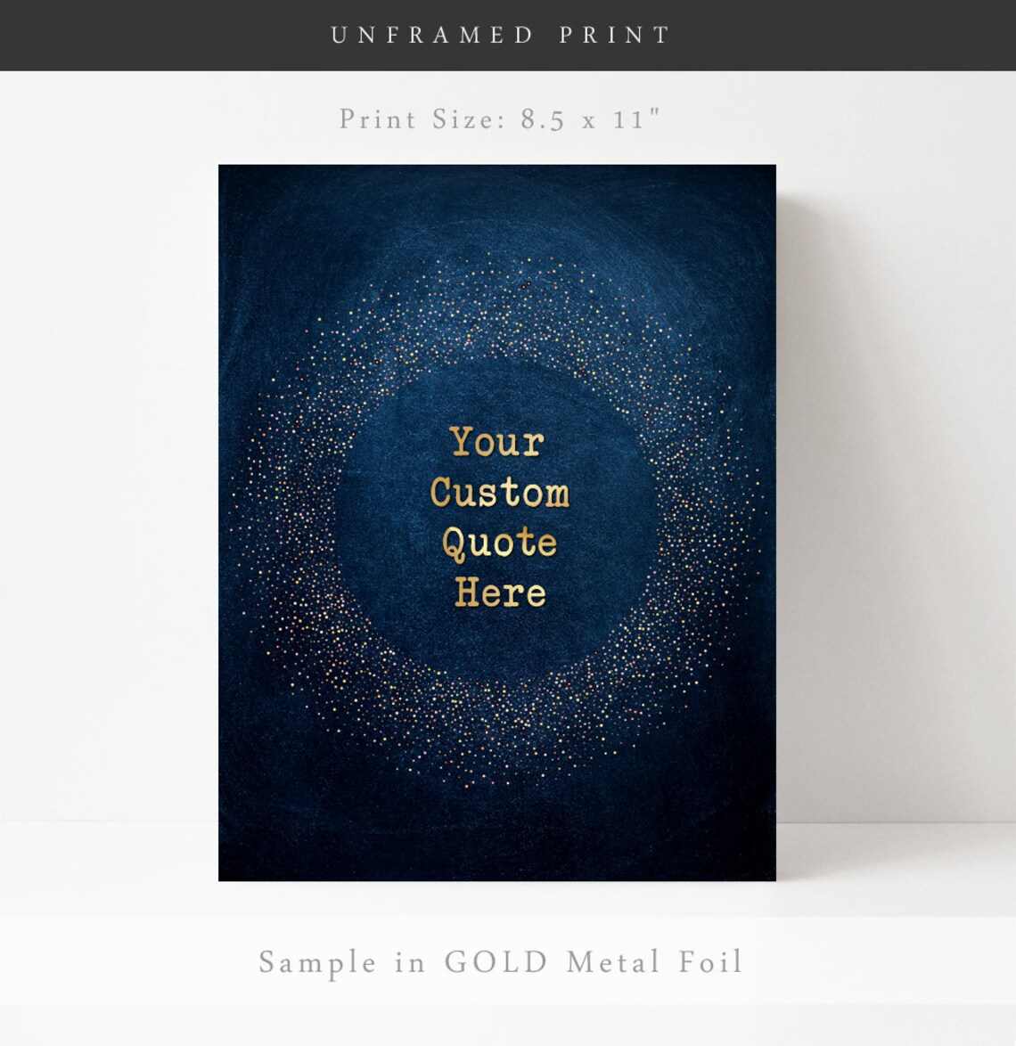 Custom Quote Foil Print: Personalized Metallic Wall Art, Framed Option ...
