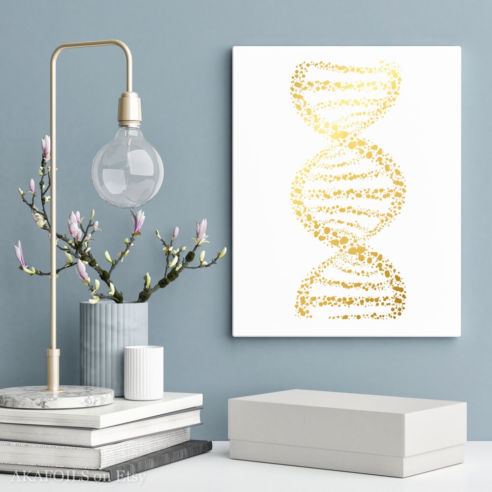 DNA Art Science Art Print DNA Print Real Gold Foil Print - Etsy
