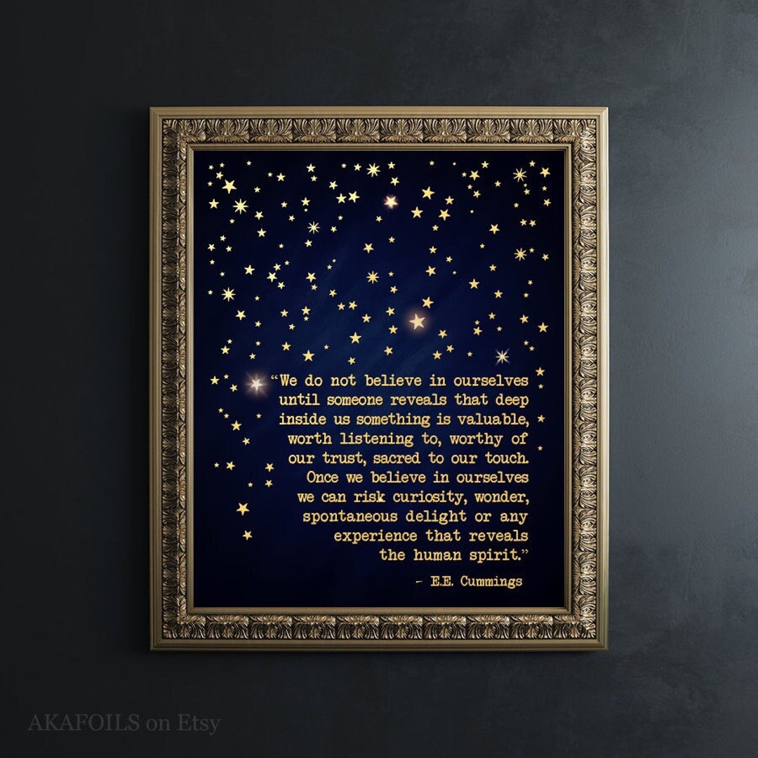 E.E. Cummings Quote Gold Foil Art Print: Social Worker Gift - Etsy