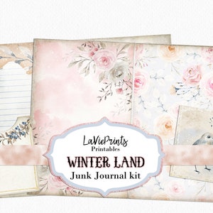 Floral Junk Journal Kit, Winter Woodland, Ephemera, Woodland Animals ...