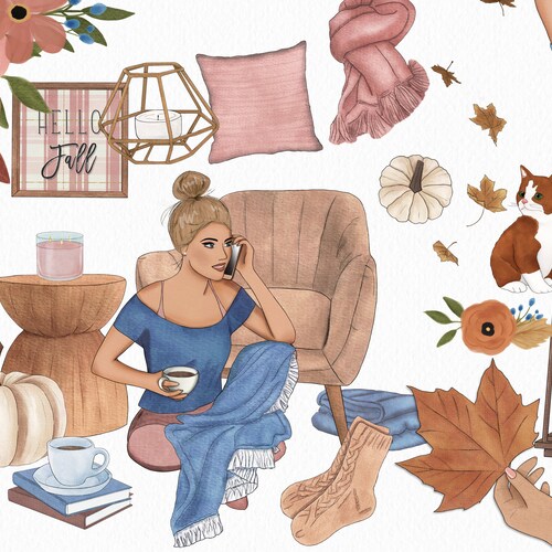 Hand Drawn Fall Clip Art. Doodle Autumn Clip Art. Thanksgiving - Etsy