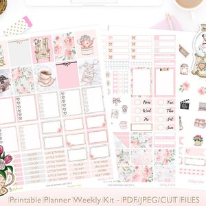 Pretty & Pink Weekly Kit Printable Planner Stickers - Planner Girl ...