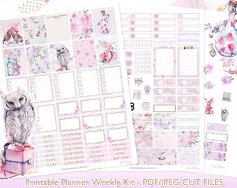 Pretty & Pink Weekly Kit Printable Planner Stickers Planner Girl Weekly ...
