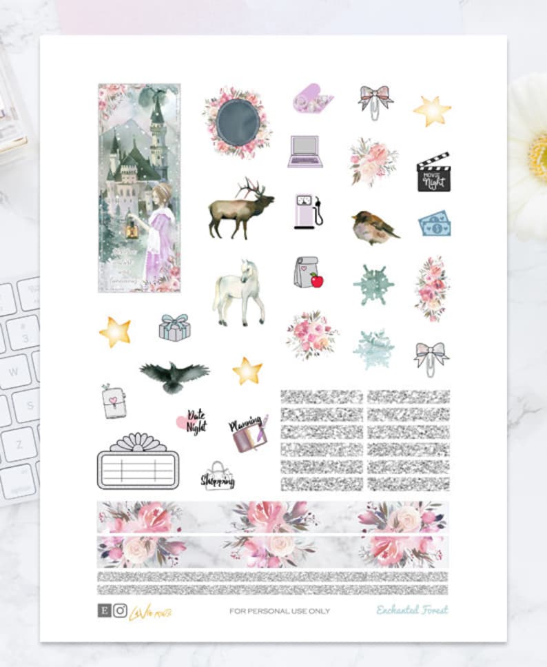 Enchanted Forest Weekly Kit Printable Planner Stickers - Etsy